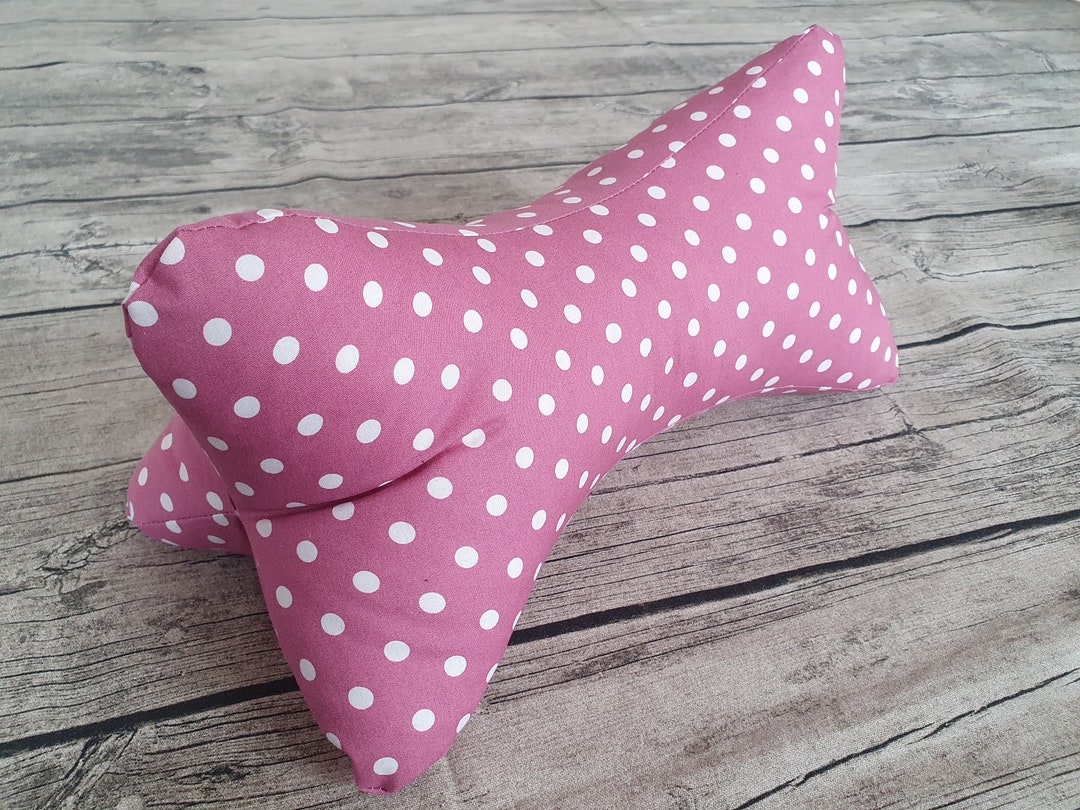 Reading Bone Neck Pillow Bookend Self-sewn Old Pink Dots NEW - Etsy