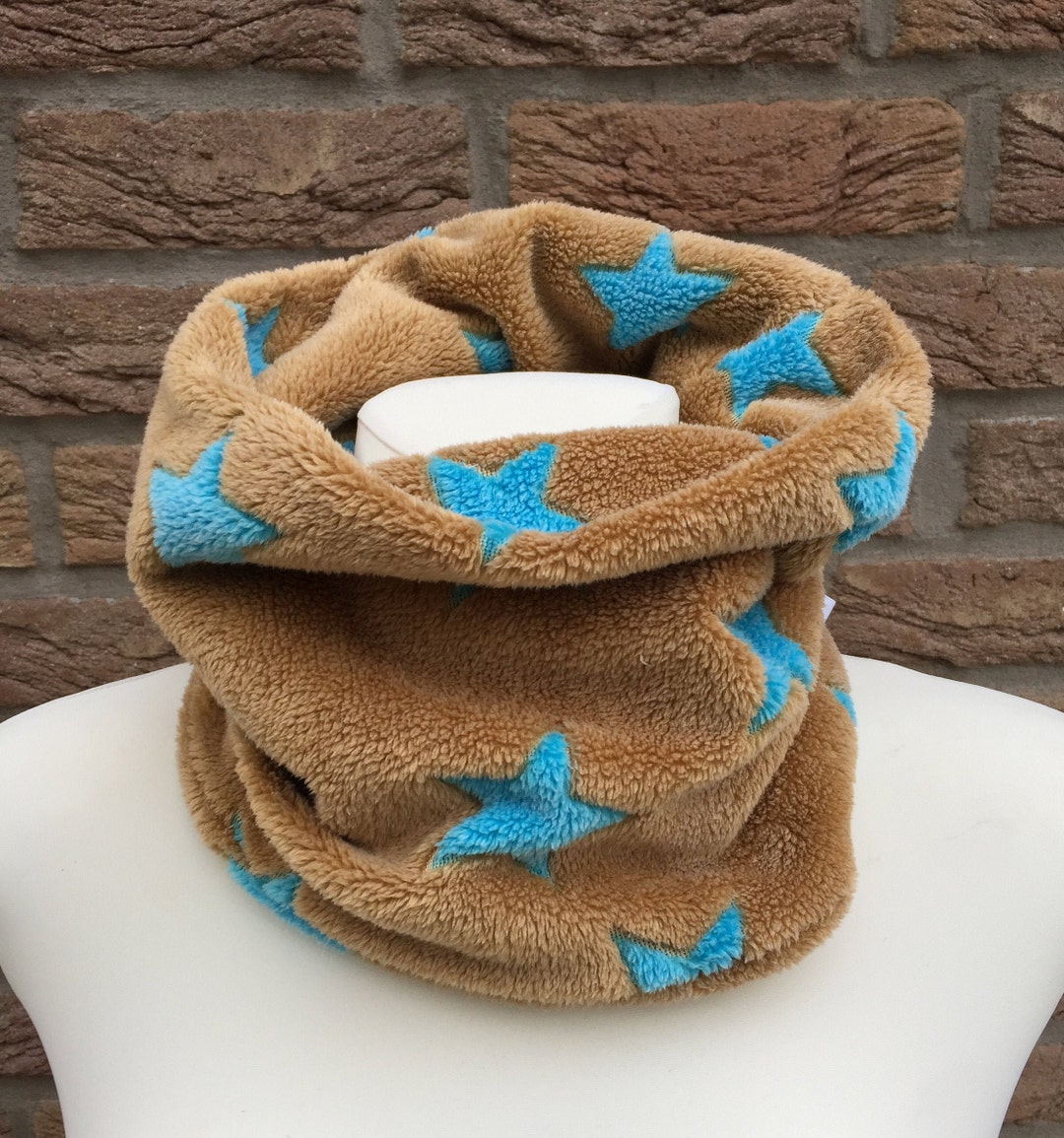 Slip Scarf/neck Sock/loop Scarf Cuddly Fleece Beige Star-sewn NEW - Etsy