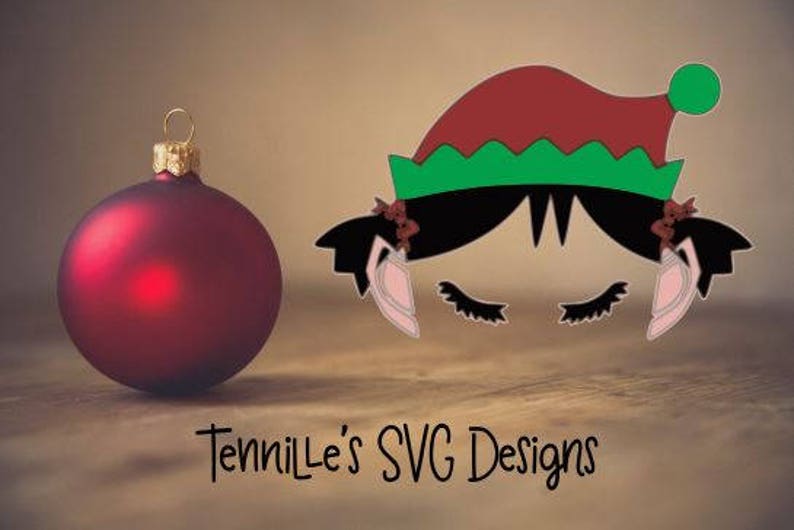Girl Elf W/ Elf Ears SVG, Girl Elf Face, SVG File, Cricut, Christmas ...