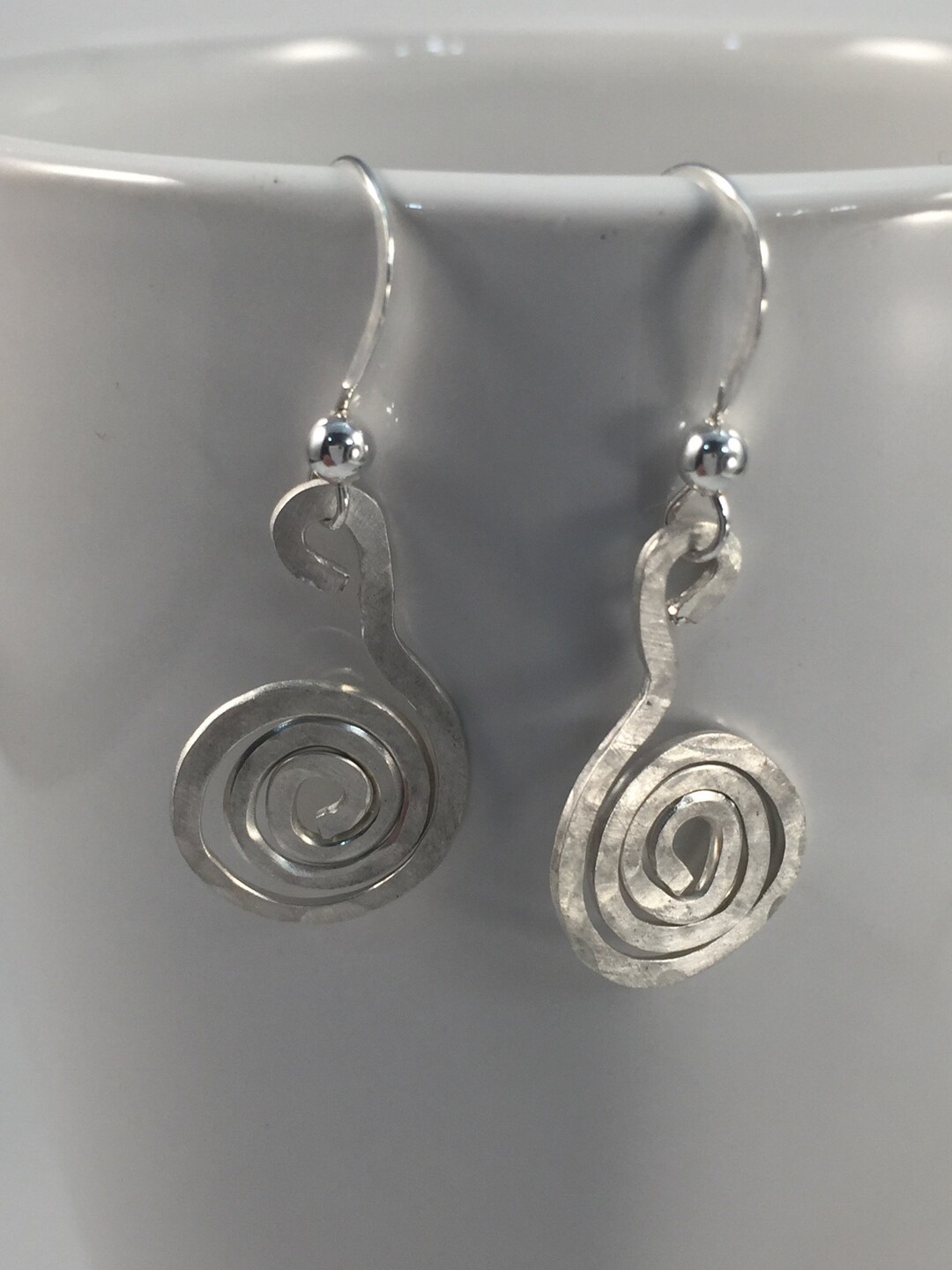 Silver Coil Earrings Simple Earrings Minimal Earrings - Etsy