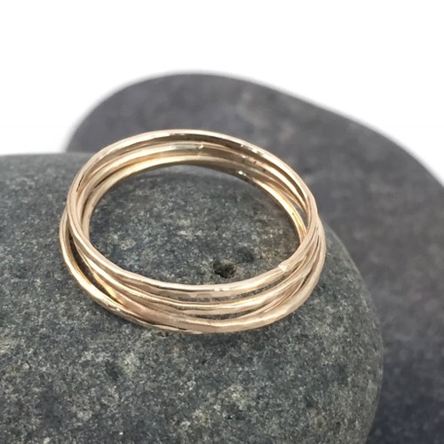 Gold Stacking Ring Rings Set Unique Gold Rings Minimalist | Etsy