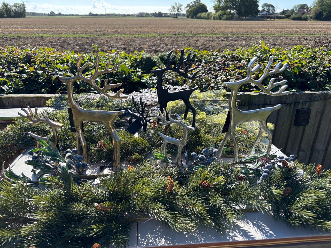 Metal Reindeer, Christmas Decoration, Reindeer, Head Up, Head Down ...