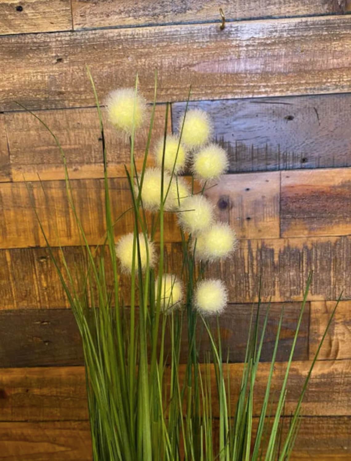 Artificial Grass Decor Artificial Grass Pom Pom Flowered - Etsy UK