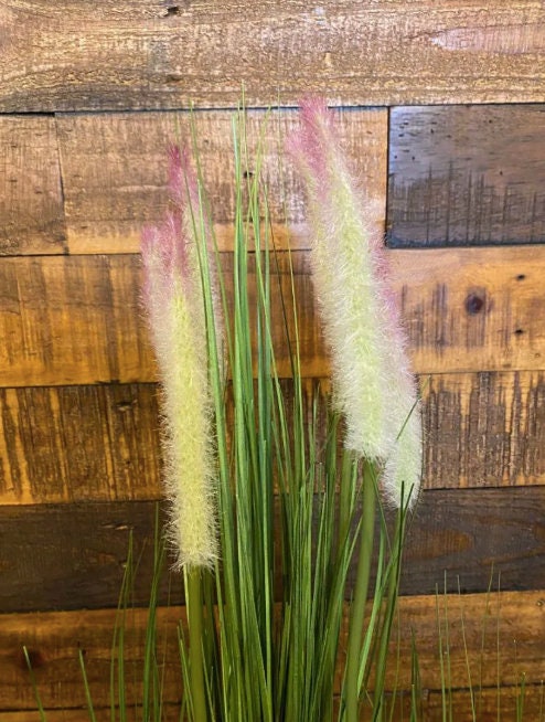 Artificial Grass Decor Artificial Grass Pom Pom Flowered - Etsy UK