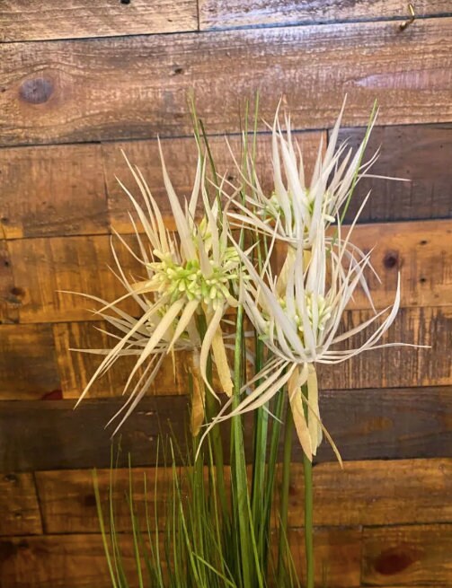 Artificial Grass Decor Artificial Grass Pom Pom Flowered - Etsy UK