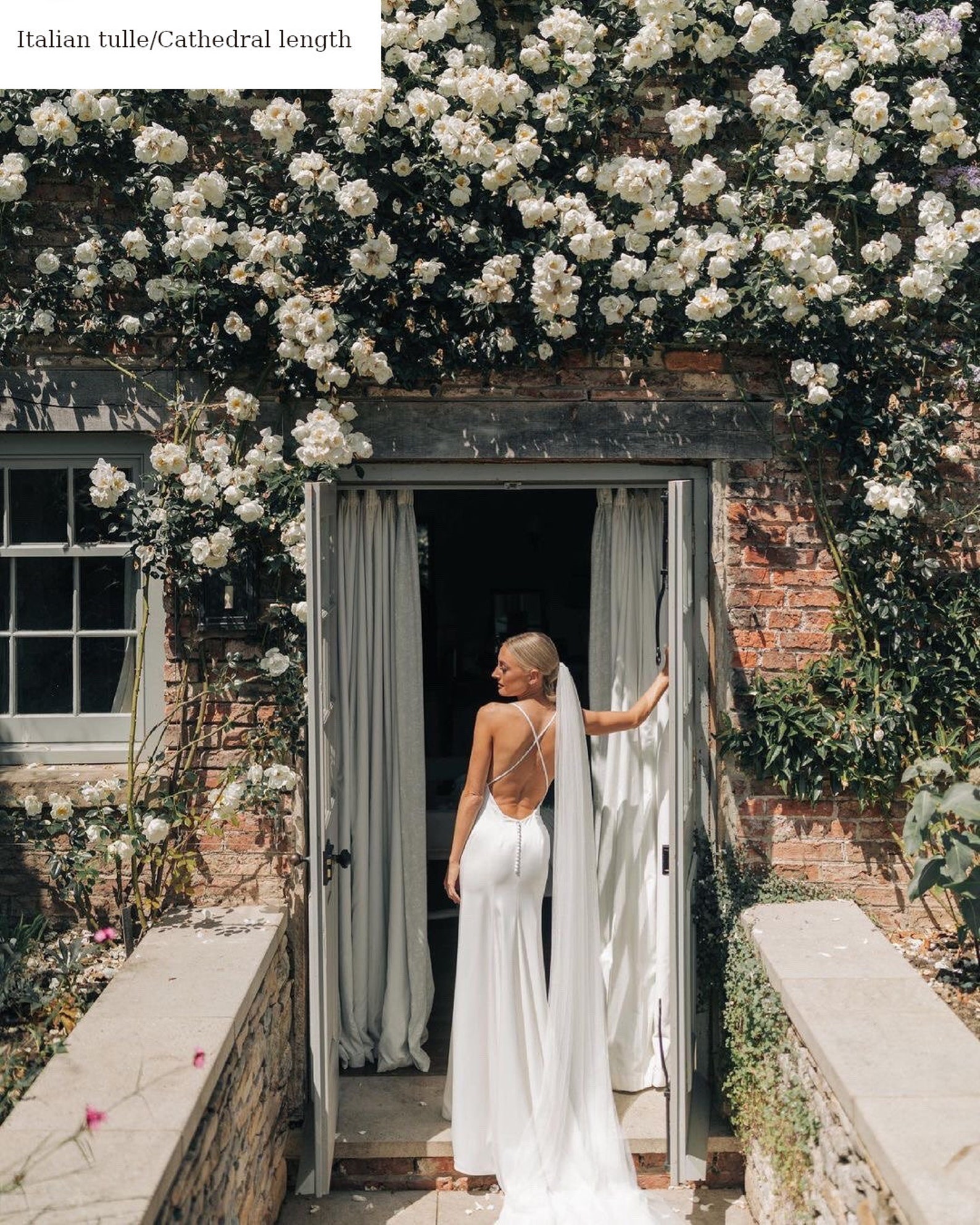 Long Plain Veil. Simple Tulle Wedding Veil in Light Ivory. - Etsy