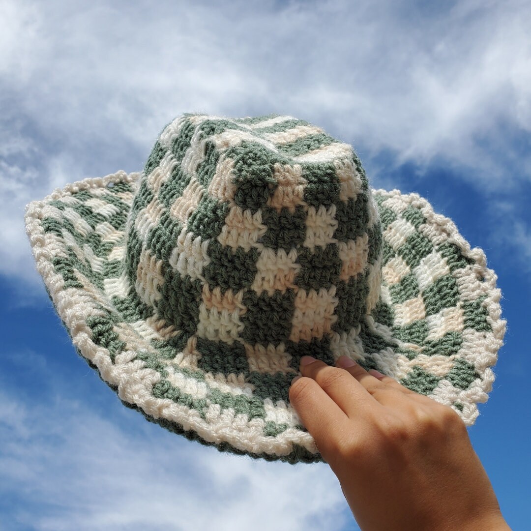 Matcha Checkers Western Hat - Etsy