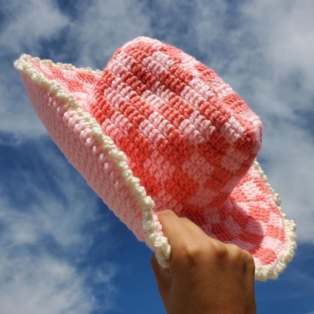 Strawberry Checkers Western Hat - Etsy