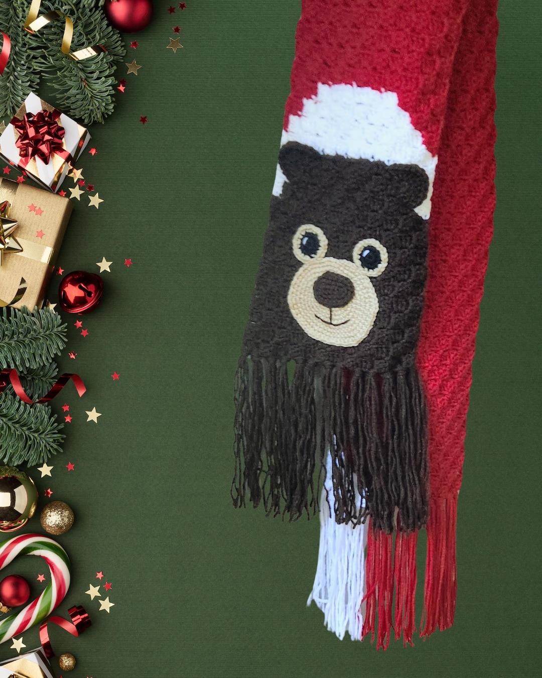 Adorable Bear Crochet Scarf – Perfect for Winter & Holiday Season - Etsy