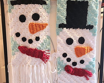 Snappy Sampler Snowman Scarf Crochet Pattern - Etsy