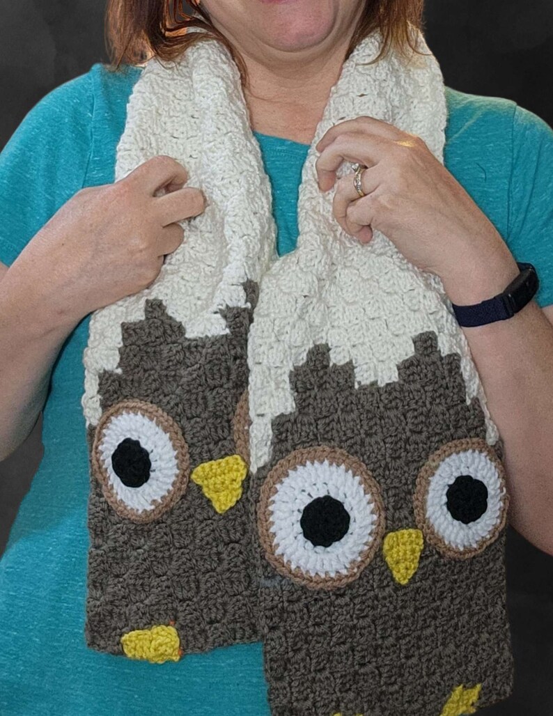 Whoooo's There? Owl Scarf CROCHET PATTERN - Etsy