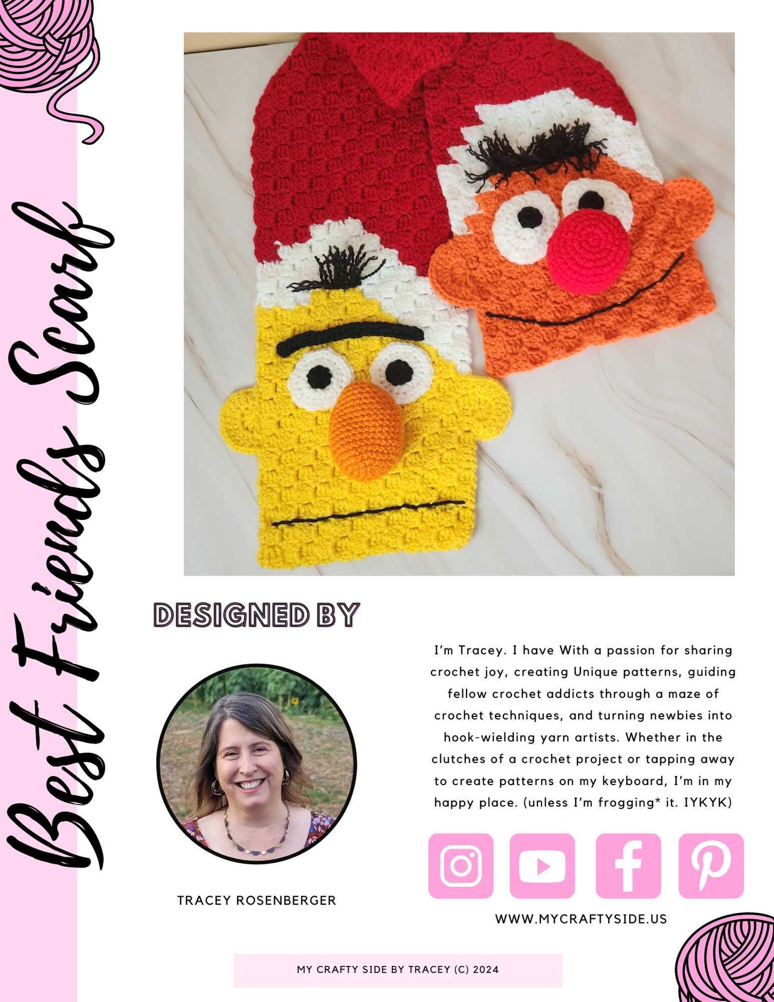 Best Friends Character Scarf - CROCHET PATTERN - Etsy
