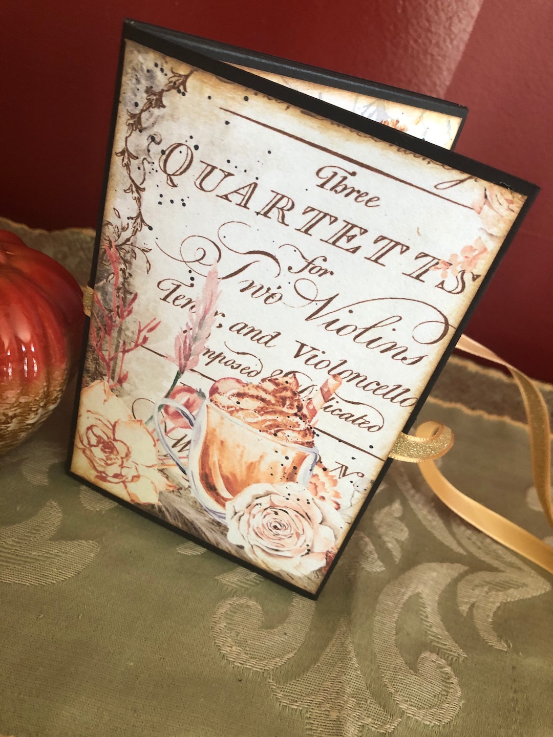 Photo Flip Book/ Caffe Latte Folio/ Coffee Themed Card Folio Gift for ...