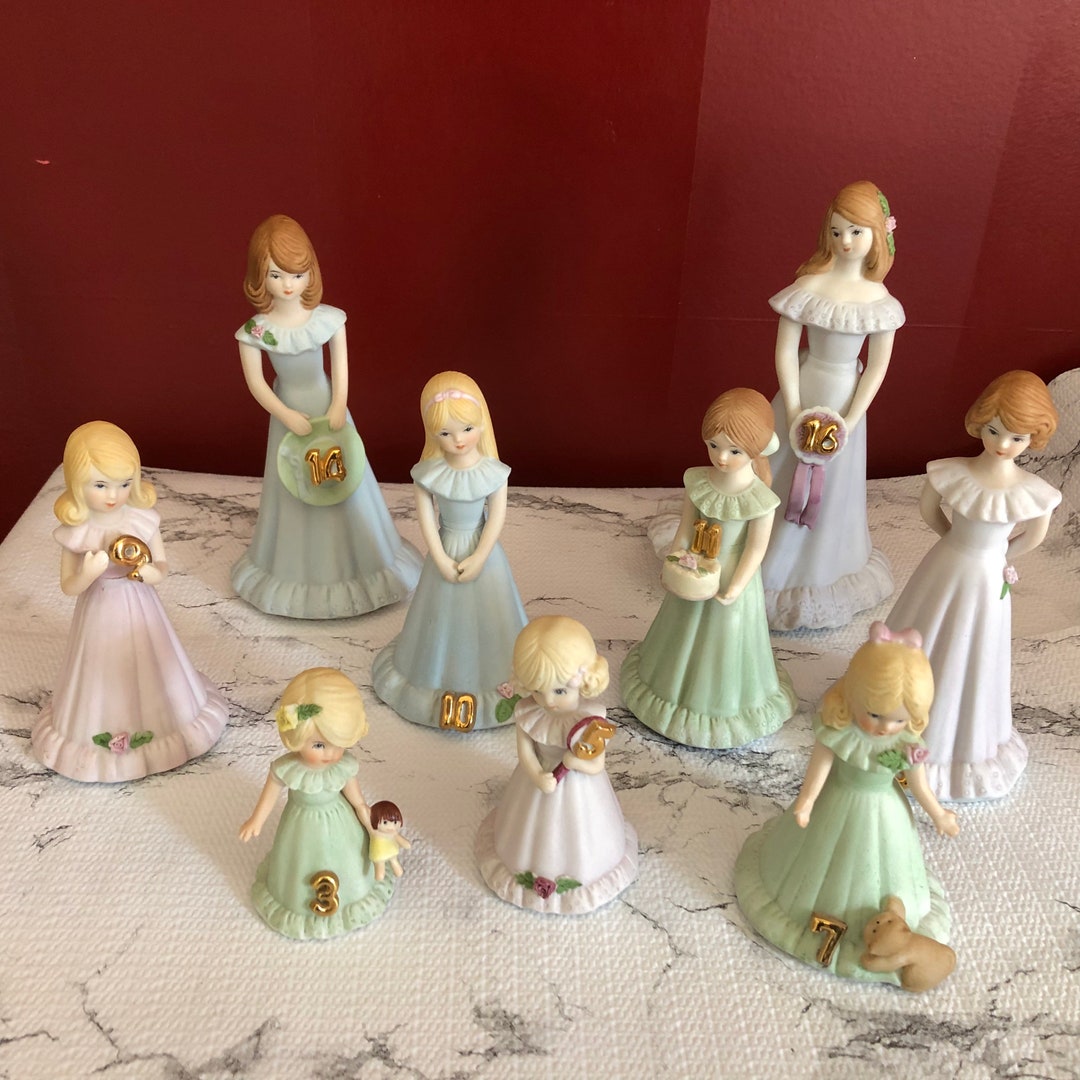 Enesco Growing Up/birthday Girls/collectible Birthday Figurines - Etsy