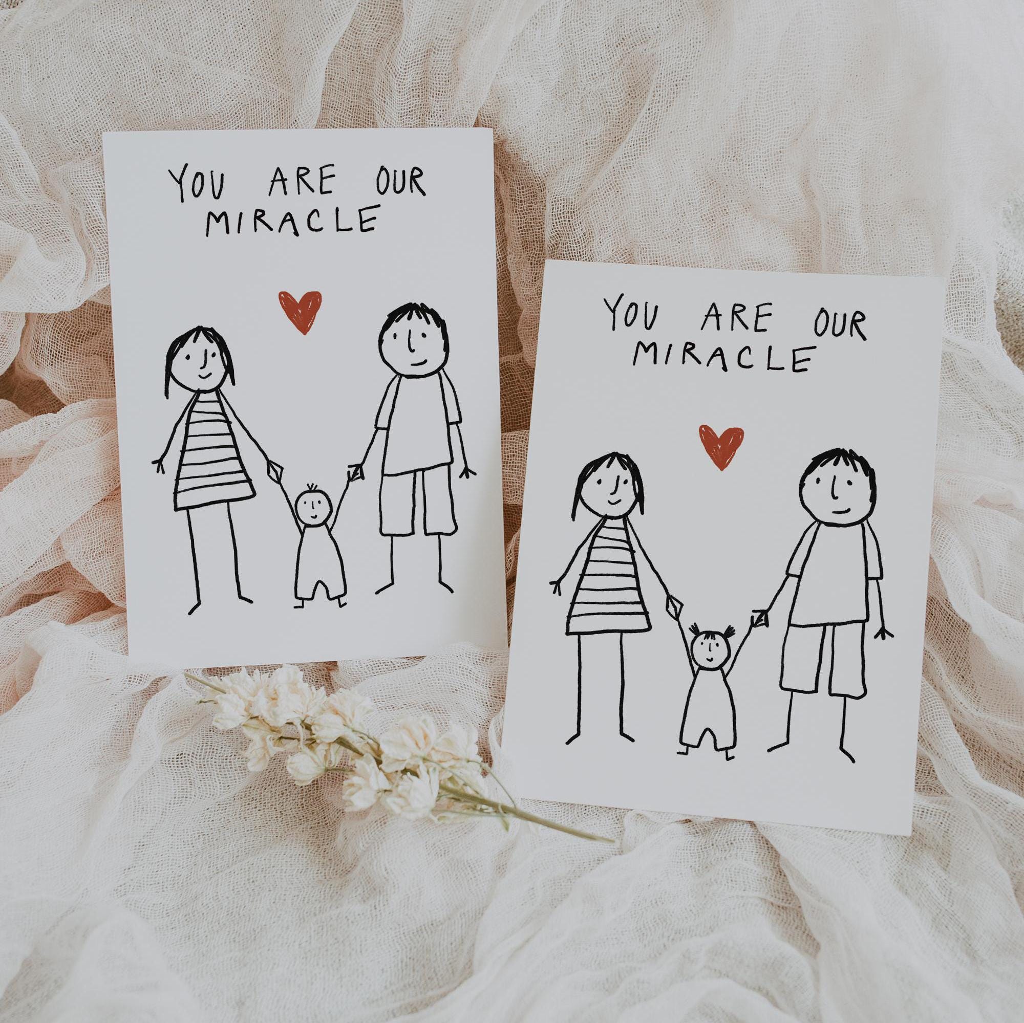 Family Portrait Printable | Childlike Whimsical Hand Drawn Minimalist ...