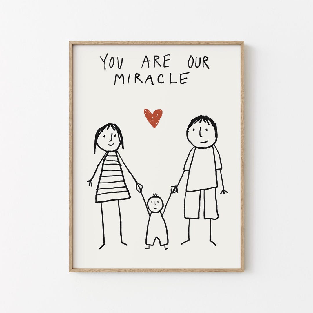 Family Portrait Printable | Childlike Whimsical Hand Drawn Minimalist ...