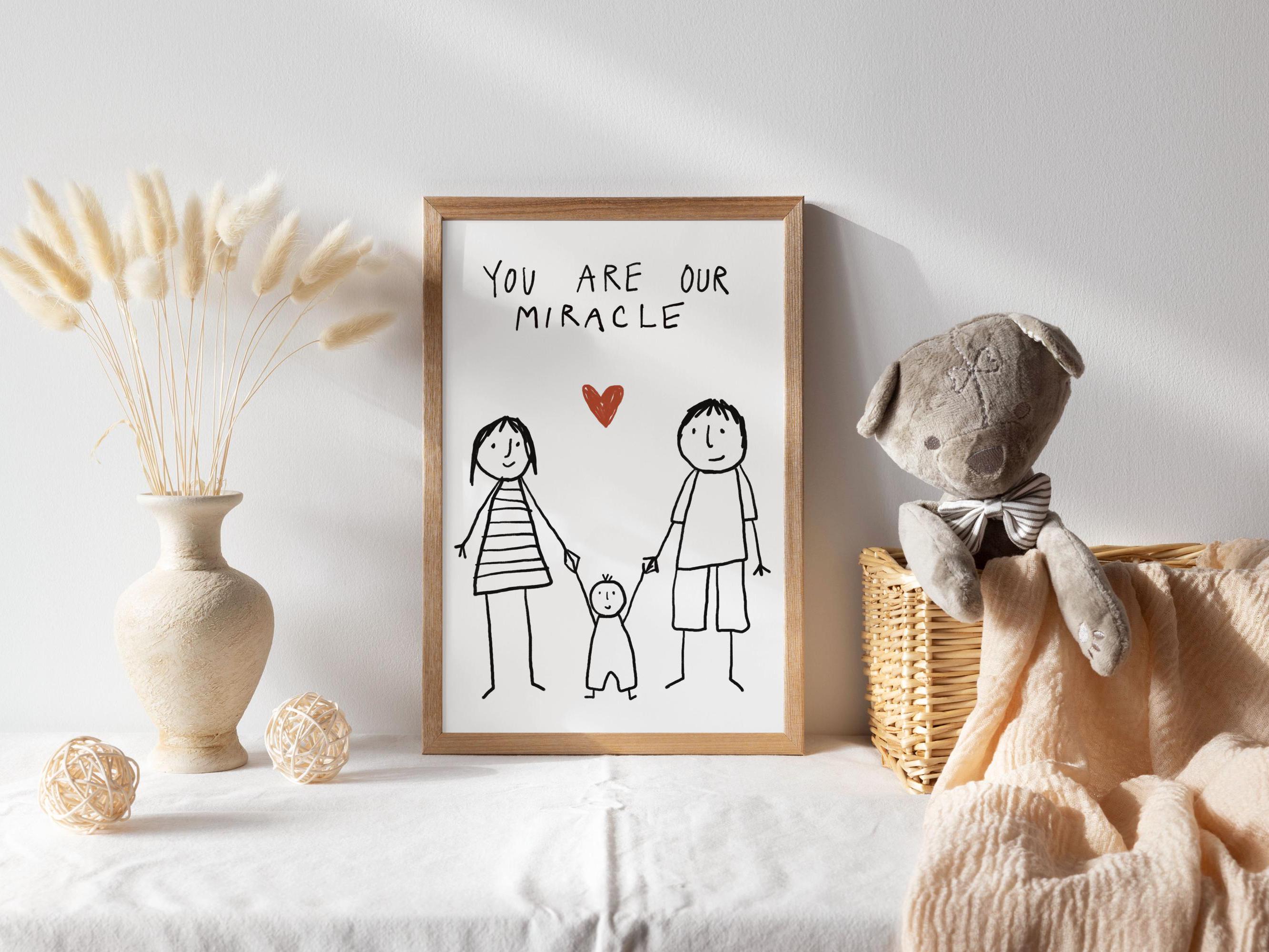 Family Portrait Printable | Childlike Whimsical Hand Drawn Minimalist ...