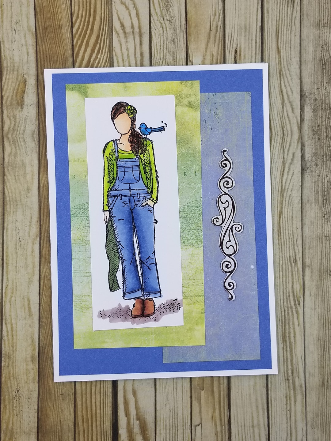 Lilli Girl, Handmade, Greeting Card, Hand Stamped/colored, Strong Woman ...
