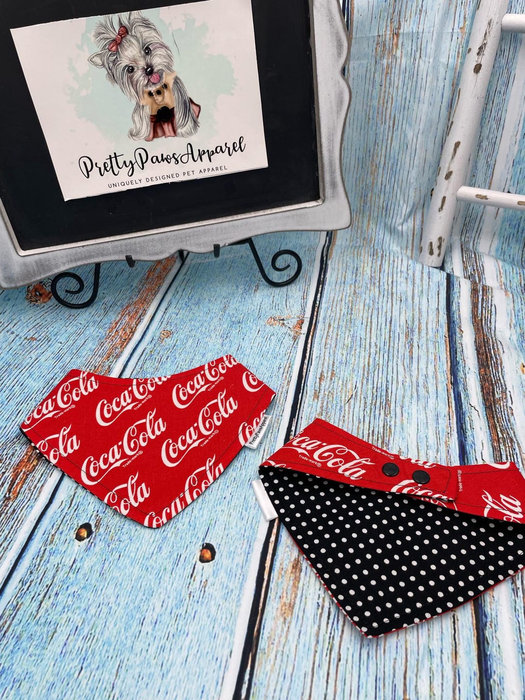 Coca-cola Dog Bandana/red Bandana/black, Soda Dog Bandana/snap Dog ...