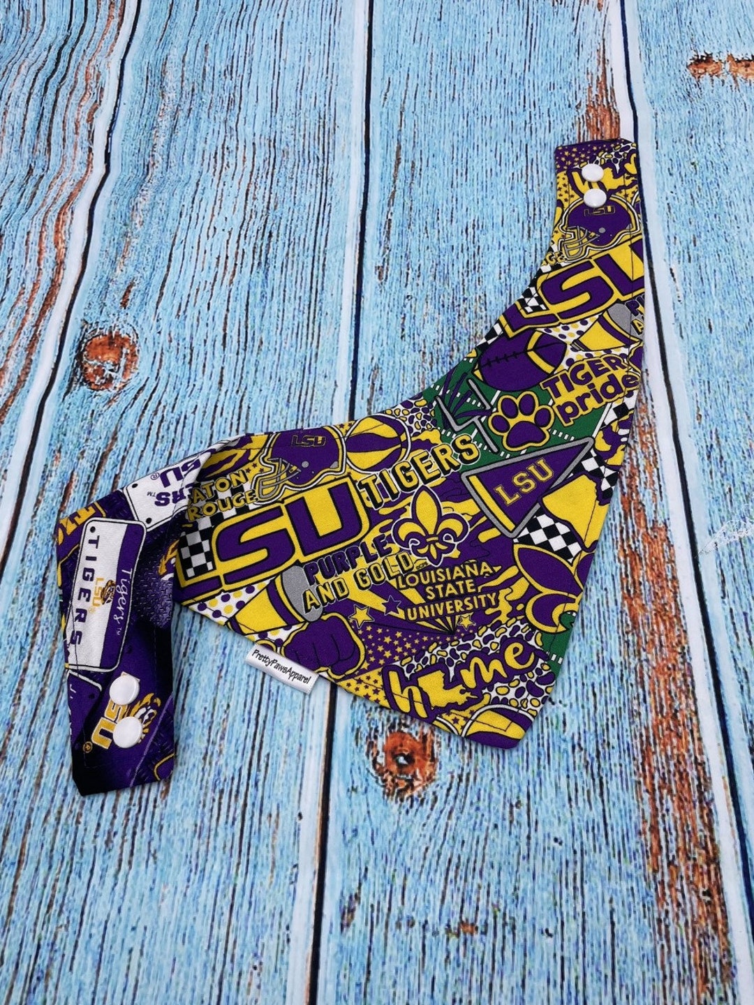 LSU Dog Bandana/louisiana State Pet Bandana/purple and Gold Dog Bandana ...