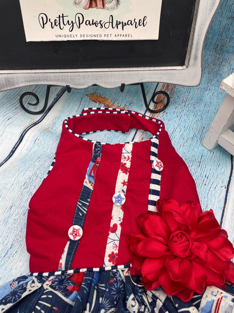 Independence Day Dog Dress: Red, White, Blue - Etsy