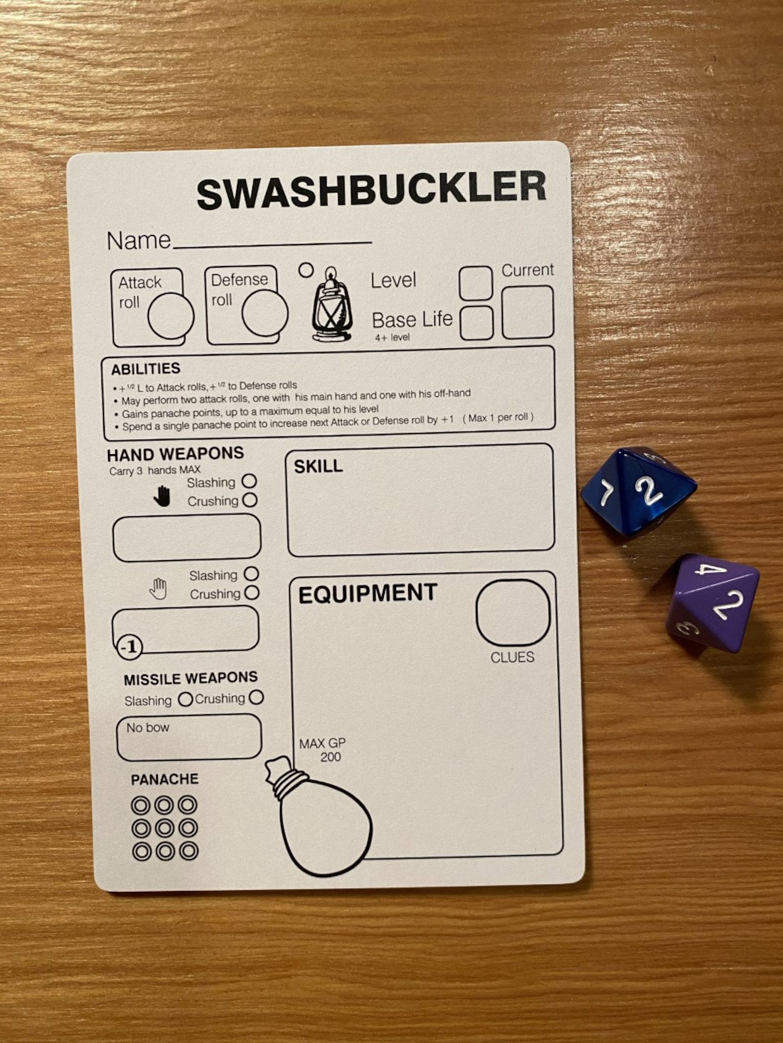 Four Against Darkness Character Sheets ~ 4AD Game Accessories, 4 ...