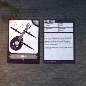 Dnd Bard Spell Cards, Role Playing Games Aid, Dungeons and Dragons ...