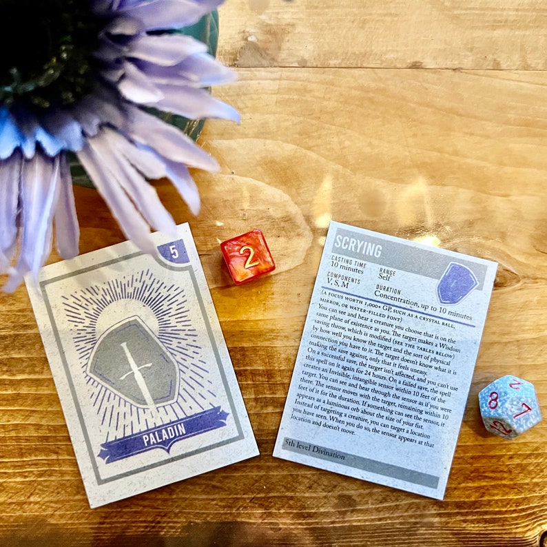 Paladin Spell Cards 2024 5.5e, Dungeons and Dragons Class Spell Cards ...