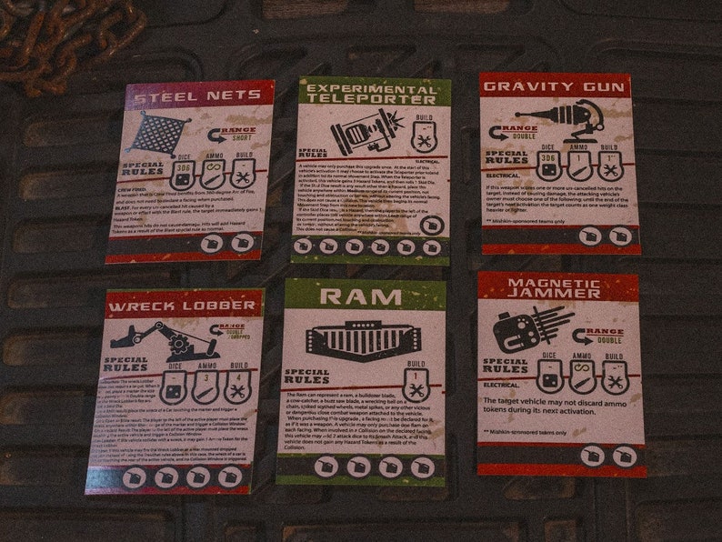Gaslands Weapons Upgrade Card Deck - 48 Cards, Tabletop Game Refuelled ...