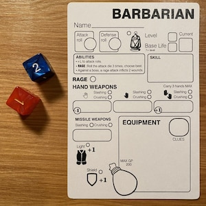 Four Against Darkness Character Sheets ~ 4AD Game Accessories, 4 ...