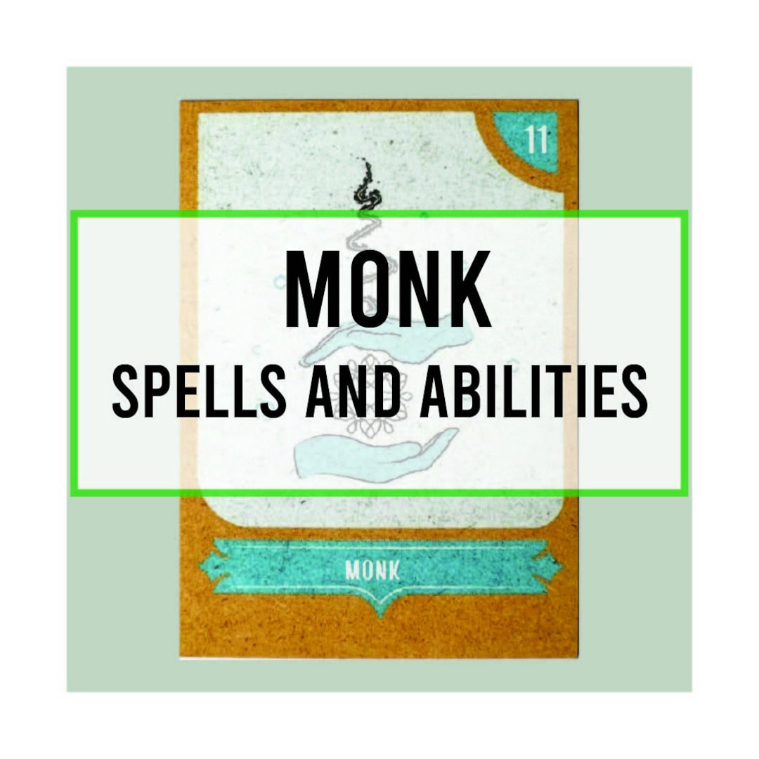 Dnd Monk Spells ~ Dungeons and Dragons Spell Reference Cards ~ Dnd Monk ...