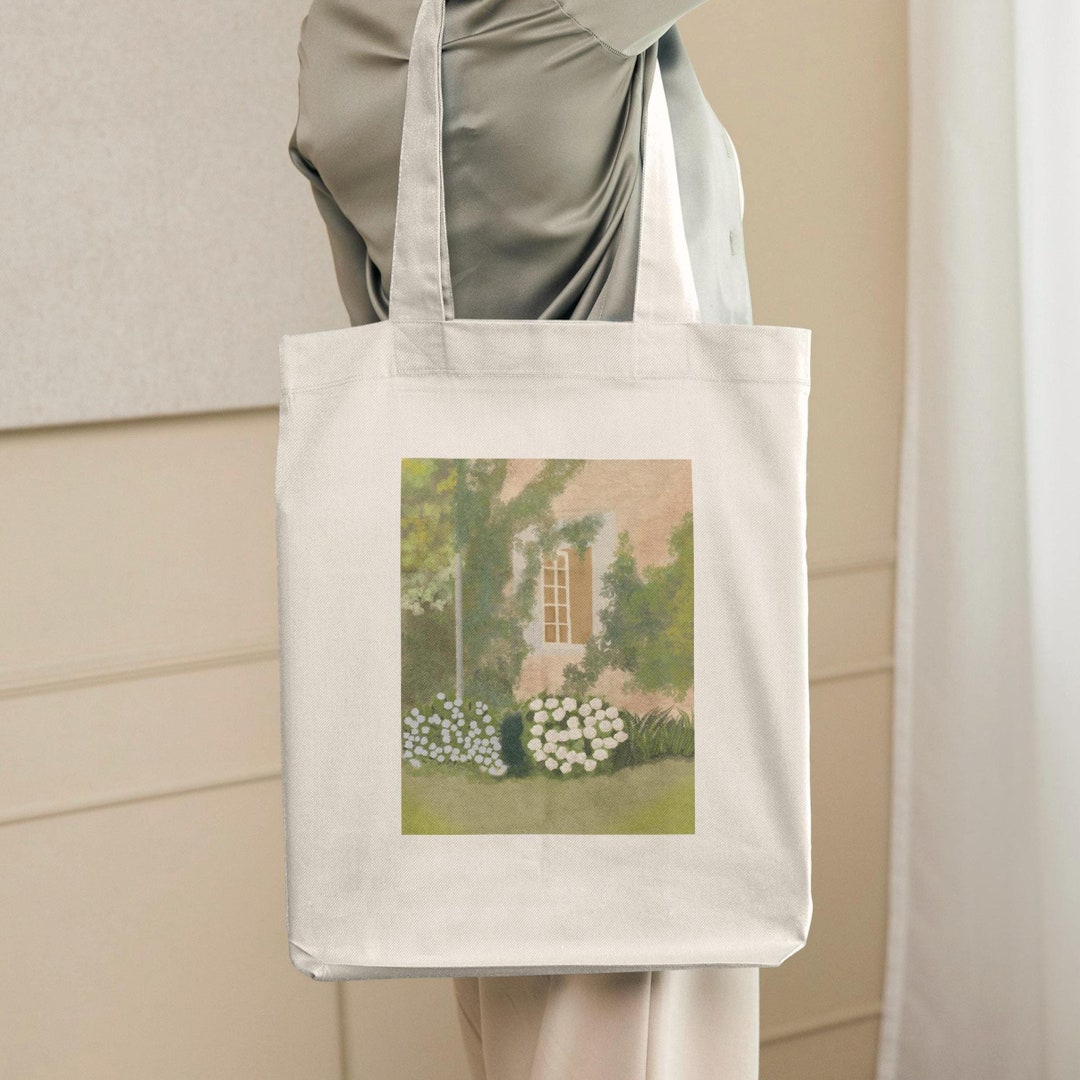 Cottagecore Tote Bag, Aesthetic Cotton Canvas Bag, Beach Bag, Dreamy ...
