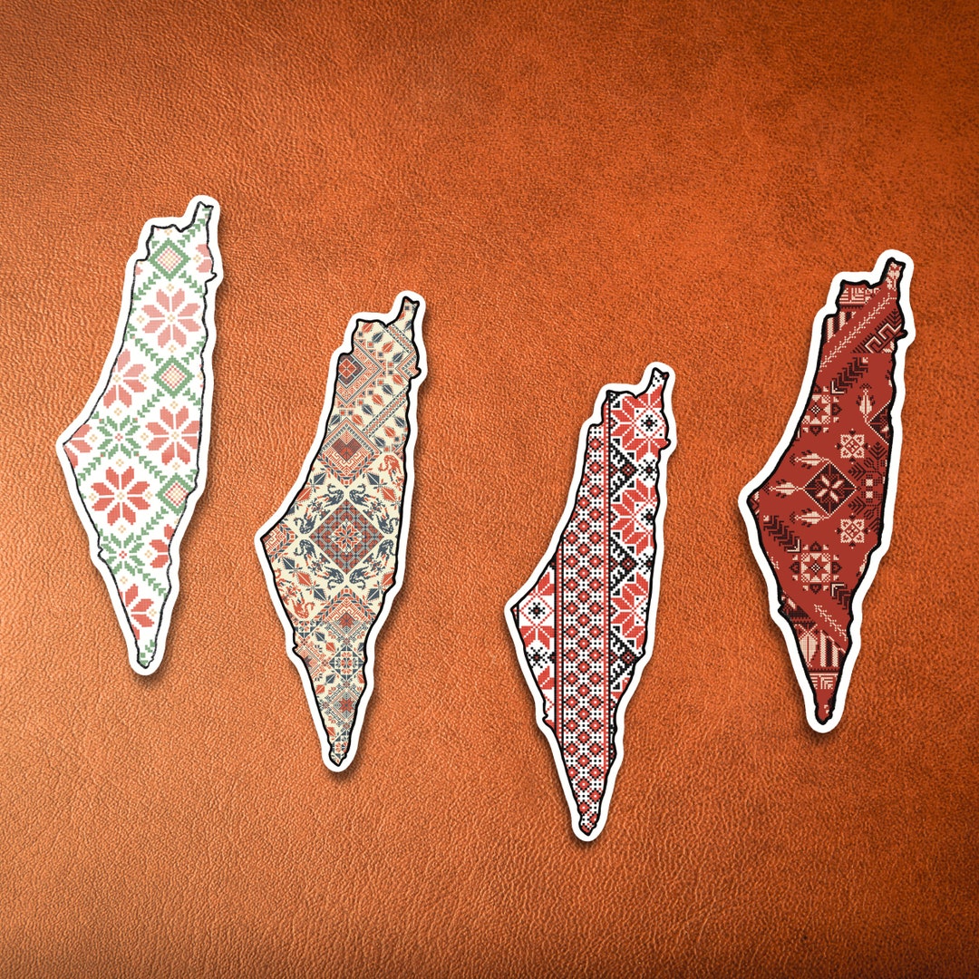 Palestine Map Sticker Bundle, Tatreez Patterns, Palestinian Embroidery ...