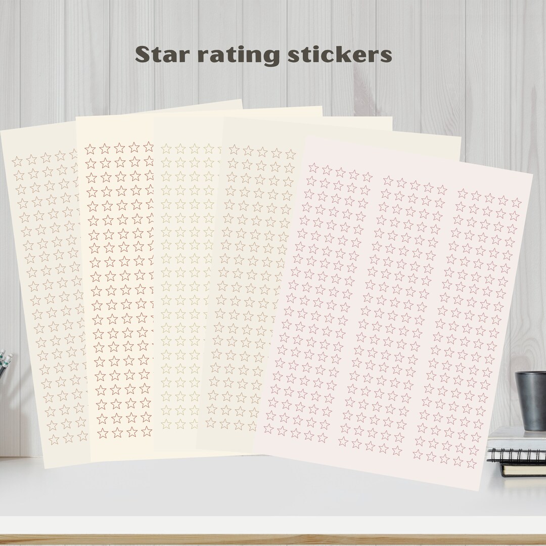 Star Rating Sticker Sheet, Journaling Stickers, Book Rating Stars ...