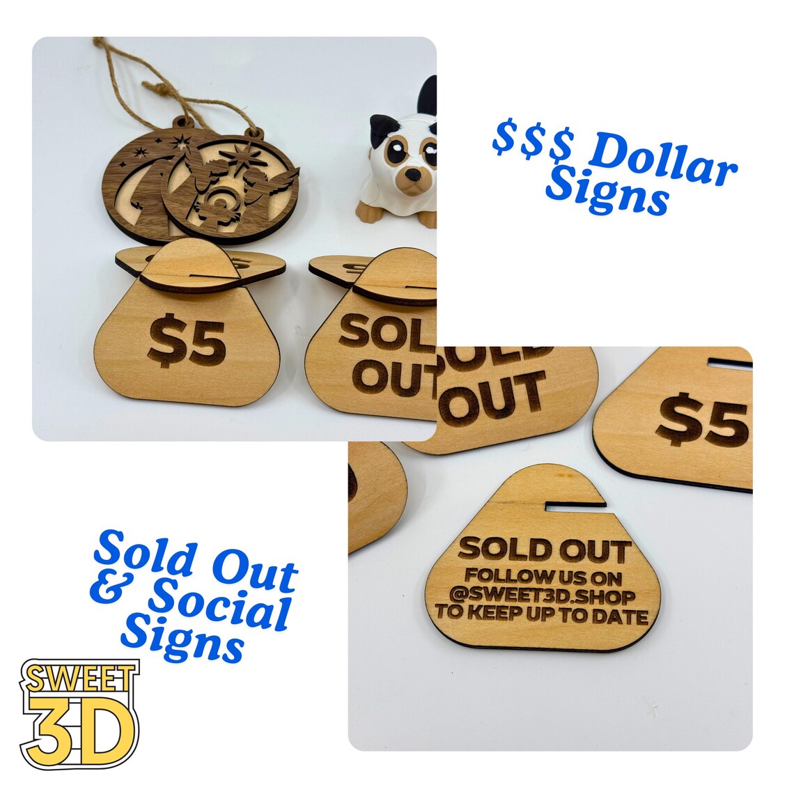 Wooden Price Signs for Market Stall | Cost and Price Signs | Market ...