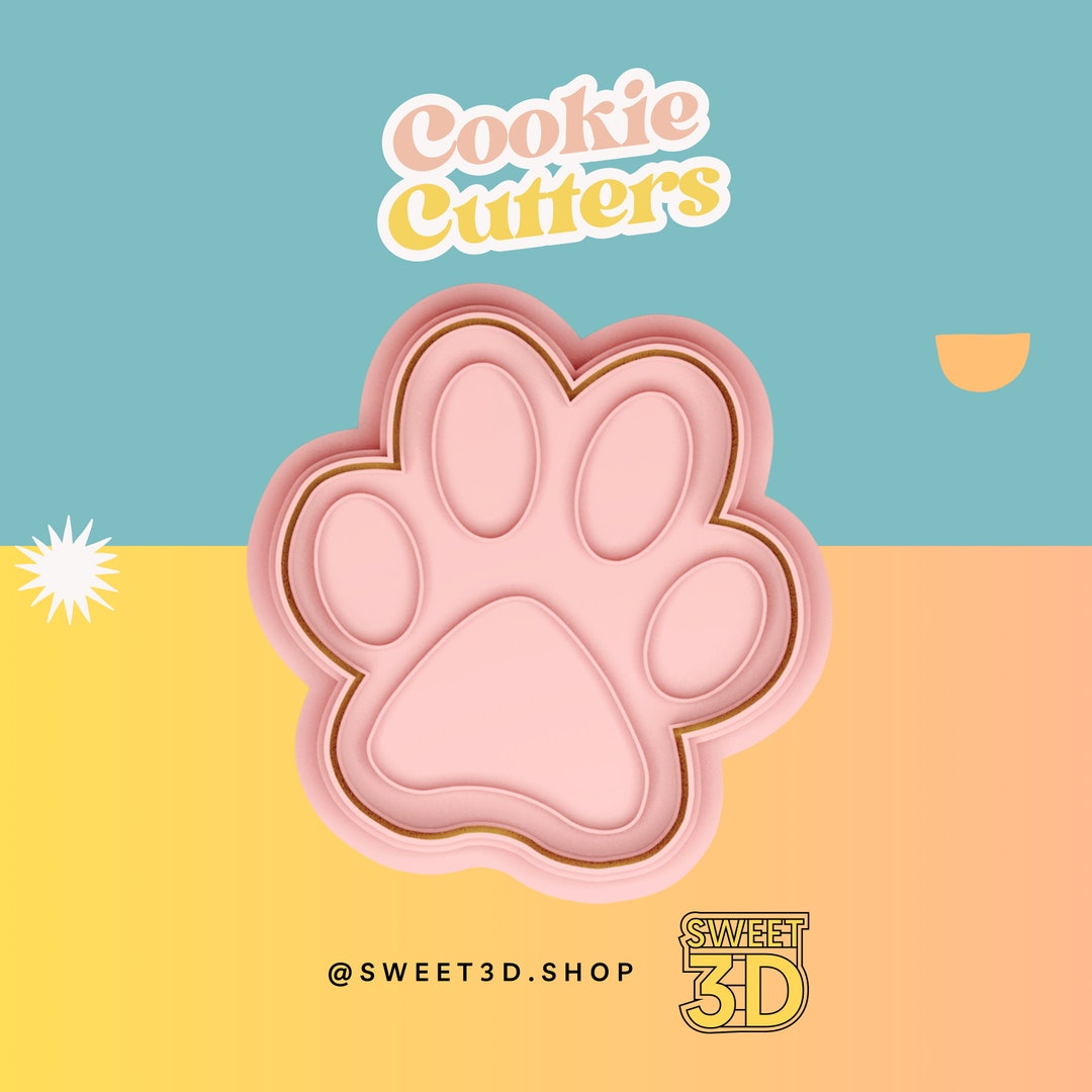 Dog Paw Blues Clues Cookie Cutter and Stamp - 3D Printed Cookie Cutter ...