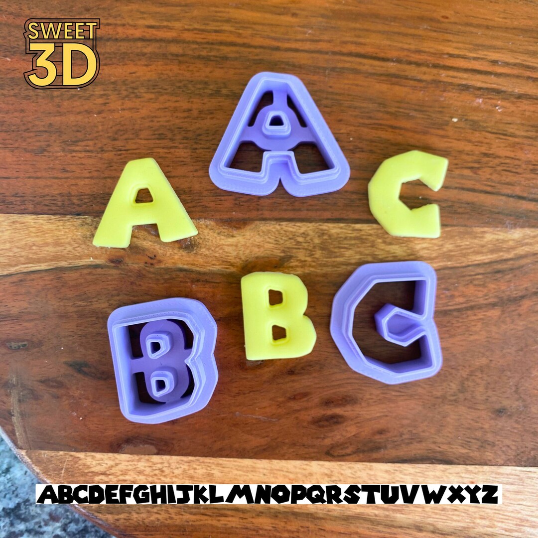 Super Mario Font Alpahbet Fondant Cutter | A - Z | 3D Printed Cookie ...