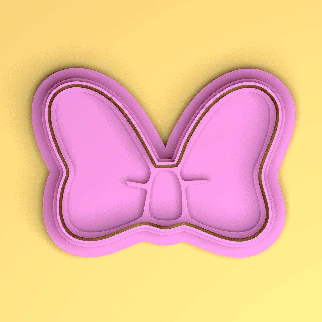 Disney Minnie Mouse Bow Cookie Cutter and Stamp 3D Printed Cookie ...
