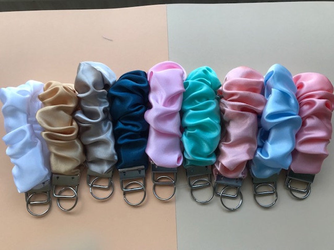 Silky/satin Scrunchie Wristlet Keyfobs: Assorted Colours - Etsy UK
