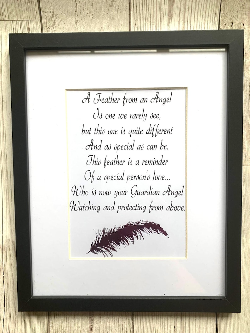 A Feather From an Angel Framed Picture With Poem - Etsy