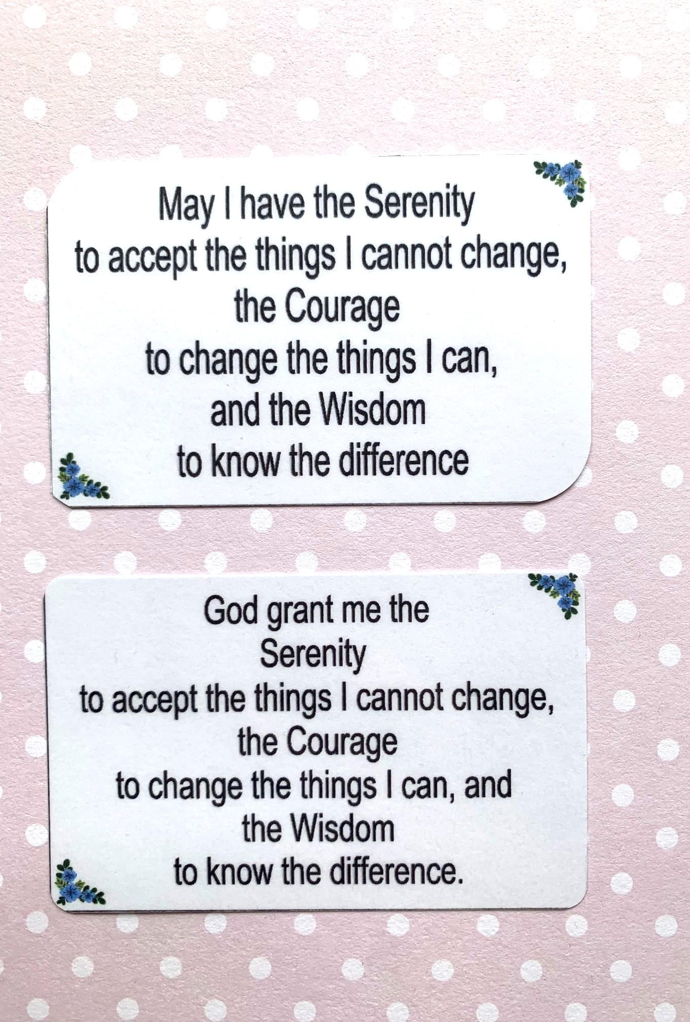 Serenity Prayer Card:spiritual or Secular, Mindfulness - Etsy UK