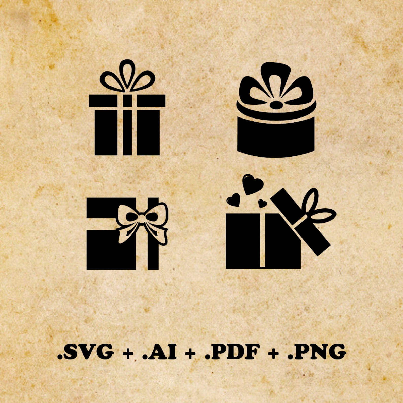 Gift Boxes Svg, Ai, Pdf, Png Cut File Present Boxes Clipart Gift Box ...