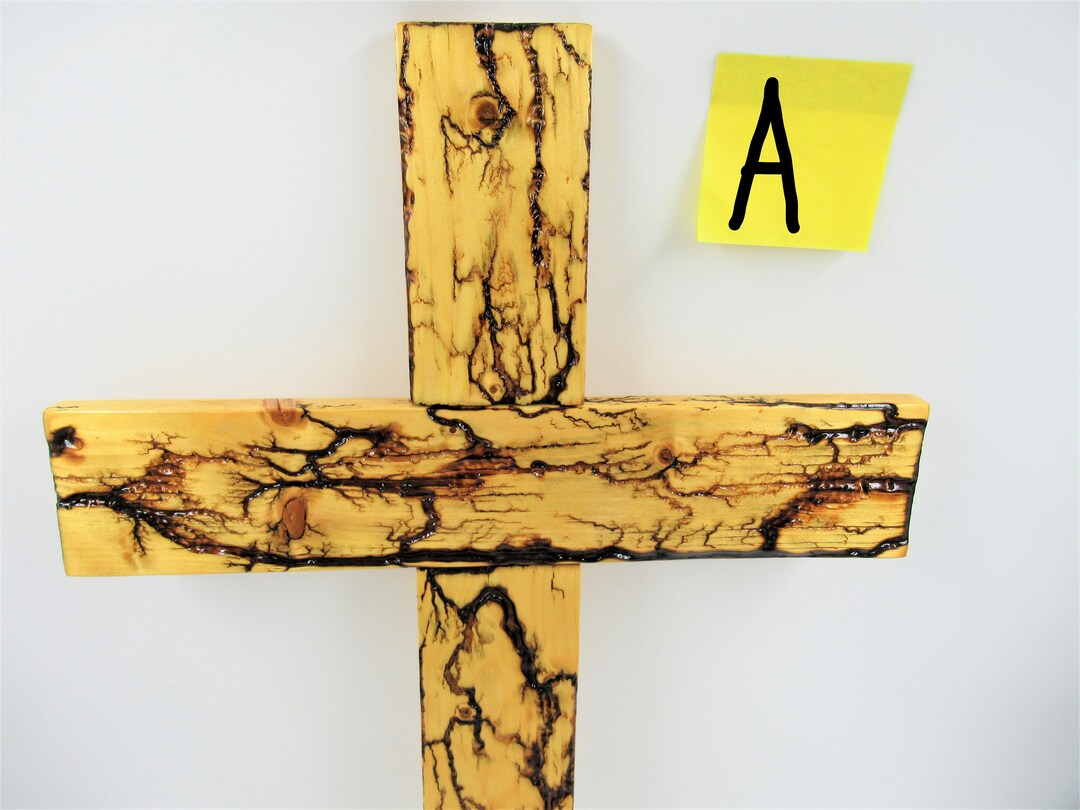 Lichtenberg Art, Fractal Wood Burn, Cross, Easter Decor - Etsy