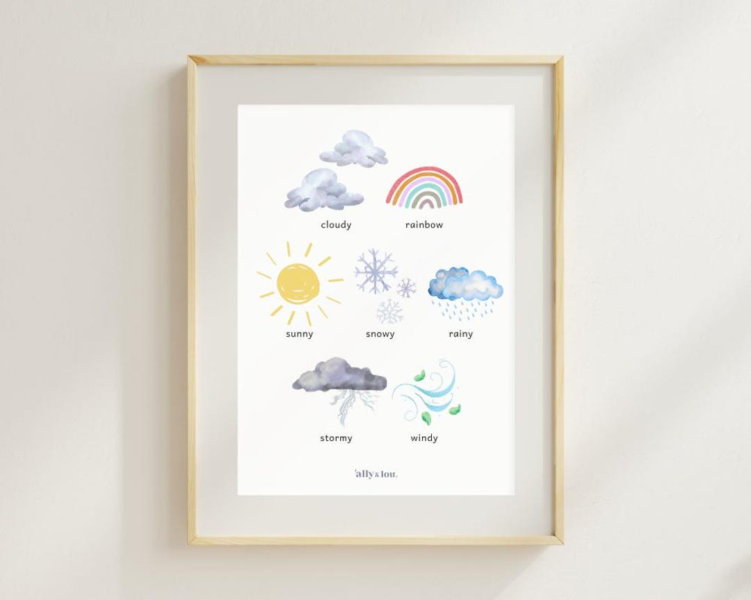 Weather Chart for Kids | Weather Poster for Classroom or Nursery | A3 ...