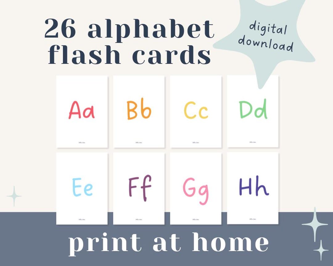 Rainbow Alphabet Flashcards A–Z | A6 Size | Printable | Easy Read ...