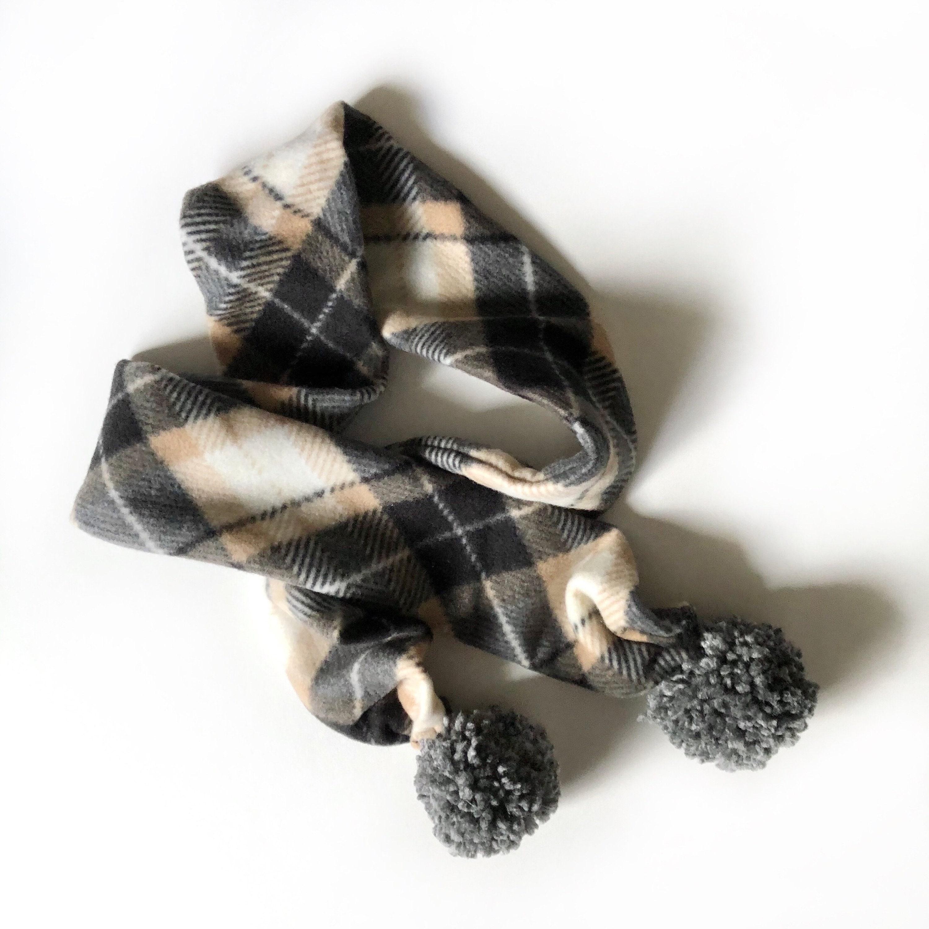 Fleece Dog Scarf, Plaid Dog Scarf, Winter Dog Scarf, Holiday Dog Scarf ...