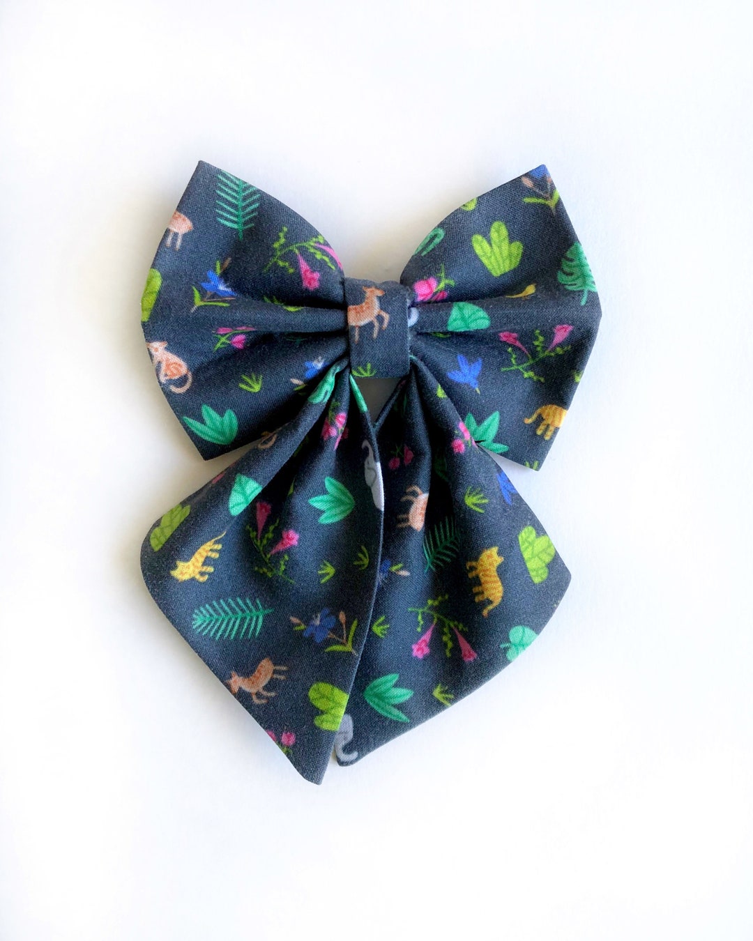 Safari Dog Bow Tie, Jungle Bow Tie, Tropical Cat Bow, Dog Bow With ...