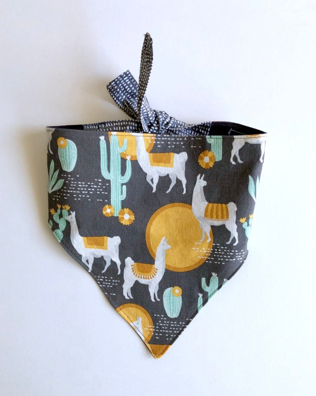 Llama Dog Bandana: Desert Cactus Print, Tie on Collar - Etsy