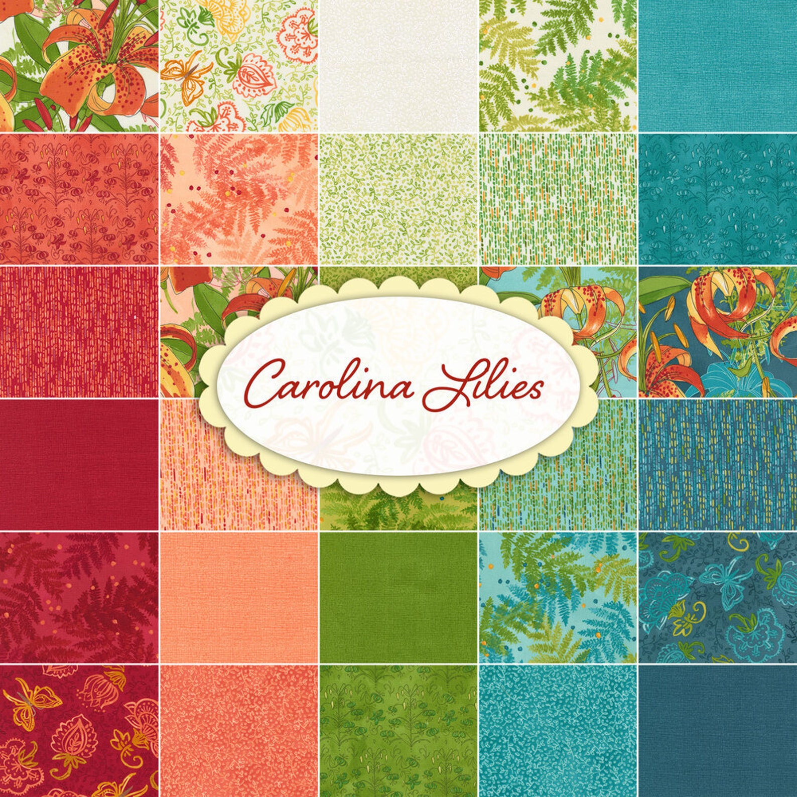 Carolina Lilies Jelly Roll by Robyn Pickens for Moda - Etsy