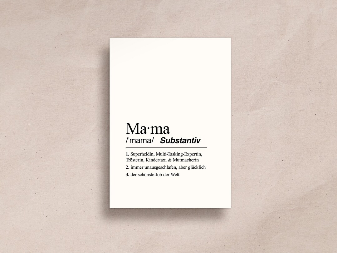 Postkarte Definition Mama A6 | Karte zur Geburt, Karte Muttertag ...